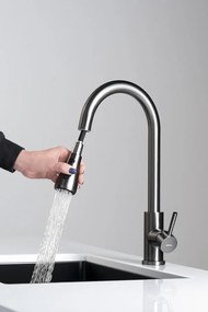 Sapho Mikela dřezová baterie stojánková s výsuvnou sprškou gun metal šedá 1106-30GM
