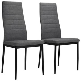 Jídelní židle 2 ks světle šedé textil 246181