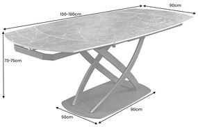 Massive home | Jídelní stůl INCEPTION GREIGE 130-190 CM travertin rozkládací