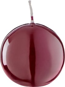 BUBBLES Svíčka kulatá lesklá 6 cm - bordó