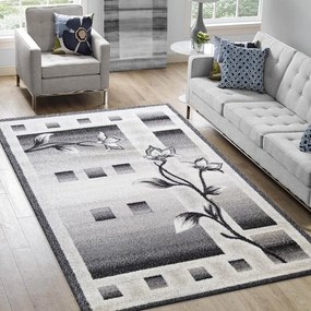 Stylový koberec do obývacího pokoje s motivem květin Šířka: 160 cm | Délka: 220 cm
