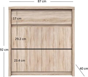 Komoda s dvířky a zásuvkou Norton 87 cm Dub Sonoma