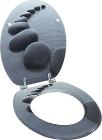 vidaXL WC sedátko MDF s víkem design kameny [140804]