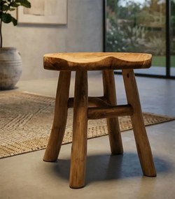 Stolička Teak 42 cm z masivu hnědá