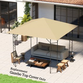 Outsunny Náhradní střecha pro pavilon 3 x 3 m Vodoodpudivá střecha pavilonu UPF30+ Náhradní potah Oxfordská tkanina, 370 g/m², béžová barva