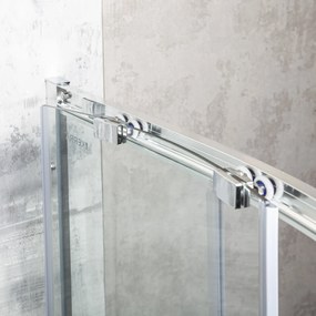 Novoterm Čtvrtkruhový sprchový kout NV-Aruba GL CHR 80 SV, chrom/transparent + hluboká vanička bílá
