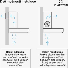 Klarstein Vapura horizontální nástěnná digestoř | Ušlechtilá, moderní, výkonná | Energetická třída A++ | 609 m³/h | 60 cm