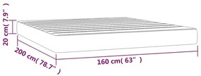Taštičková matrace krémová 160 x 200 x 20 cm umělá kůže