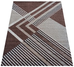 Kusový koberec moderní OTTO 03 Geometrický hnědý Rozměr: 240x330 cm