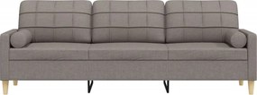 3místná pohovka s polštáři taupe 210 cm textil 3278208
