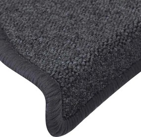 Schodové rohože 15 ks 65 x 24 x 4 cm tmavě šedé a modré, půlkulaté, velké 322365