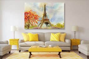 Obraz Eiffelova věž v pastelových barvách - 120x80 cm