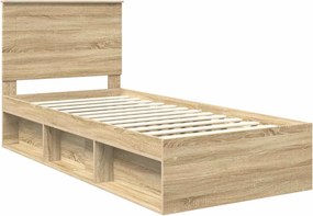 Rám postele s čelo Sonoma dub 75 x 190 cm Masivní borové dřevo 3409419