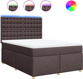 Box spring postel s matrací tmavě hnědá 140x190 cm textil 3293592