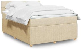 Box spring postel s matrací krémová 140x190 cm textil 3287456
