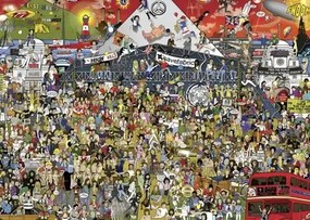 HEYE Puzzle Historie britské hudby / 2000 dílků / 96 x 68 cm