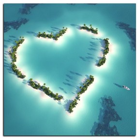 Obraz na plátně - Ostrov ve tvaru srdce - čtverec 3136A (80x80 cm)
