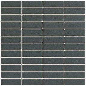 The Mosaic Factory Keramická mozaika černá Mozaika 7 Black 7,3x2,3 (30x30) cm - LO7317