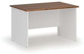Kancelářský psací stůl rovný PRIMO WHITE, 1200 x 800 mm, bílá/ořech