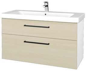Dřevojas Koupelnová skříň Q MAX SZZ2 105 Varianta: N01 Bílá lesk / Úchytka T06 / D02 Bříza