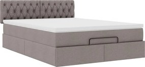 Osmanský postel s matrací taupe 140x190 cm textil 3311543