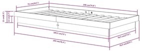 Rám postele medově hnědý masivní dřevo 75x190cm malé jednolůžko