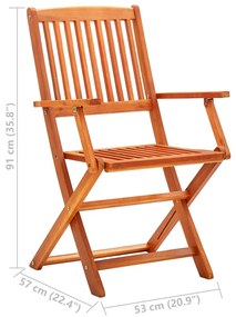 Skládací zahradní židle 4 ks masivní eukalyptové dřevo,  312450