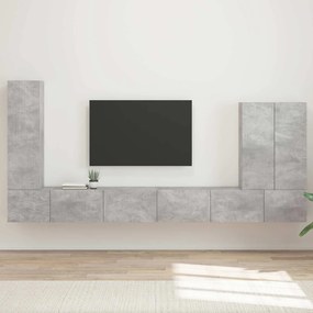 Sada televizního nástěnného kabinetu 6 ks Betonově šedá 3408955
