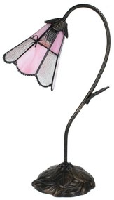 Stolní lampa Tiffany FlowerArc pink – 30x17x48 cm