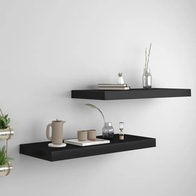 Plovoucí nástěnné police 2 ks černé 60 x 23,5 x 3,8 cm MDF 323833
