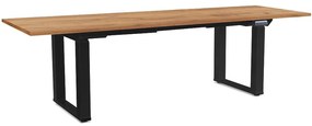 Výškově nastavitelný stůl OfficeTech Strong 240 x 80 cm, černá podnož, dub kraft