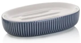 KELA Miska na mýdlo Ava keramická kouřově modrá 13,5x8,5x3,0cm KL-24424