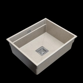 Gamma Decor 6050, 1-komorový granitový dřez 600x500x220 mm, béžová, GMA-ZLE000111