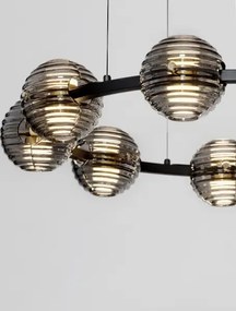 LED stmívatelný černo-zlatý moderní lustr Las 2