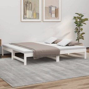 Výsuvná postel bílá 2x(75x190) cm masivní borovice