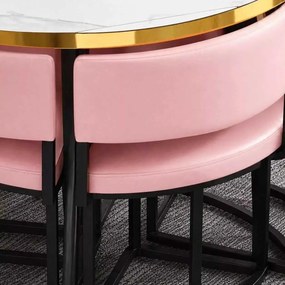 LuxuryForm DESIGN Jídelní set MONTE 4+1 - růžový / bílý