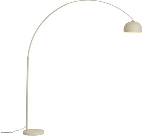 Moderní oblouková lampa béžová s mramorovým podstavcem - XXL