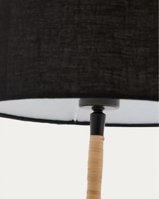 Černá stolní lampa s textilním stínidlem (výška 45 cm) Pina – Kave Home