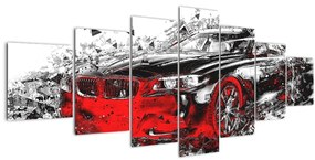 Obraz - Malované auto v akci (210x100 cm)