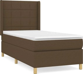 Box spring postel s matrací tmavě hnědá 100 x 200 cm textil 3131972