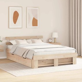 Rám postele se zásuvkou Hnědá 150 x 200 cm Masivní borové dřevo 3382271