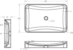 design umyvadlo COLOSUM G815 - 60cm