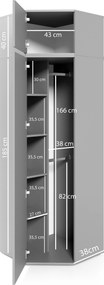 Eka Předsíňová stěna s čalouněnými panely Trinity 37 - Bílá / Hnědá 2307