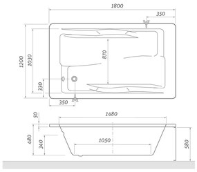 AMORE panel 1800 × 580 Univerzální Panel čelní /180 9720001