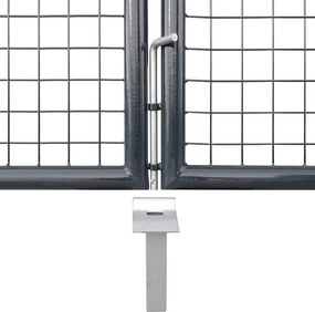 Pletivá zahradní branka antracitová 300 x 125 cm pozinkovaná ocel 154530