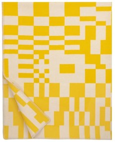 Vlněná deka Koodi 130x180, žluto-světlě béžová