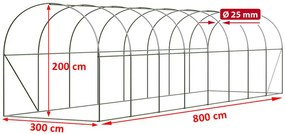 Zahradní fóliovník 3x8m zelená