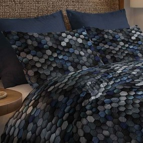 Krepové perkálové povlečení Earth - modré Velikost: 140 x 200 + 70 x 90