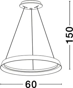 Závěsné LED svítidlo NOVA LUCE ORMI 52W 2700-3000K 9030522 stmívatelné Triac