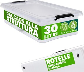Deuba Úložný box průhledná 60 × 40 × 17 cm 30L stohovatelný